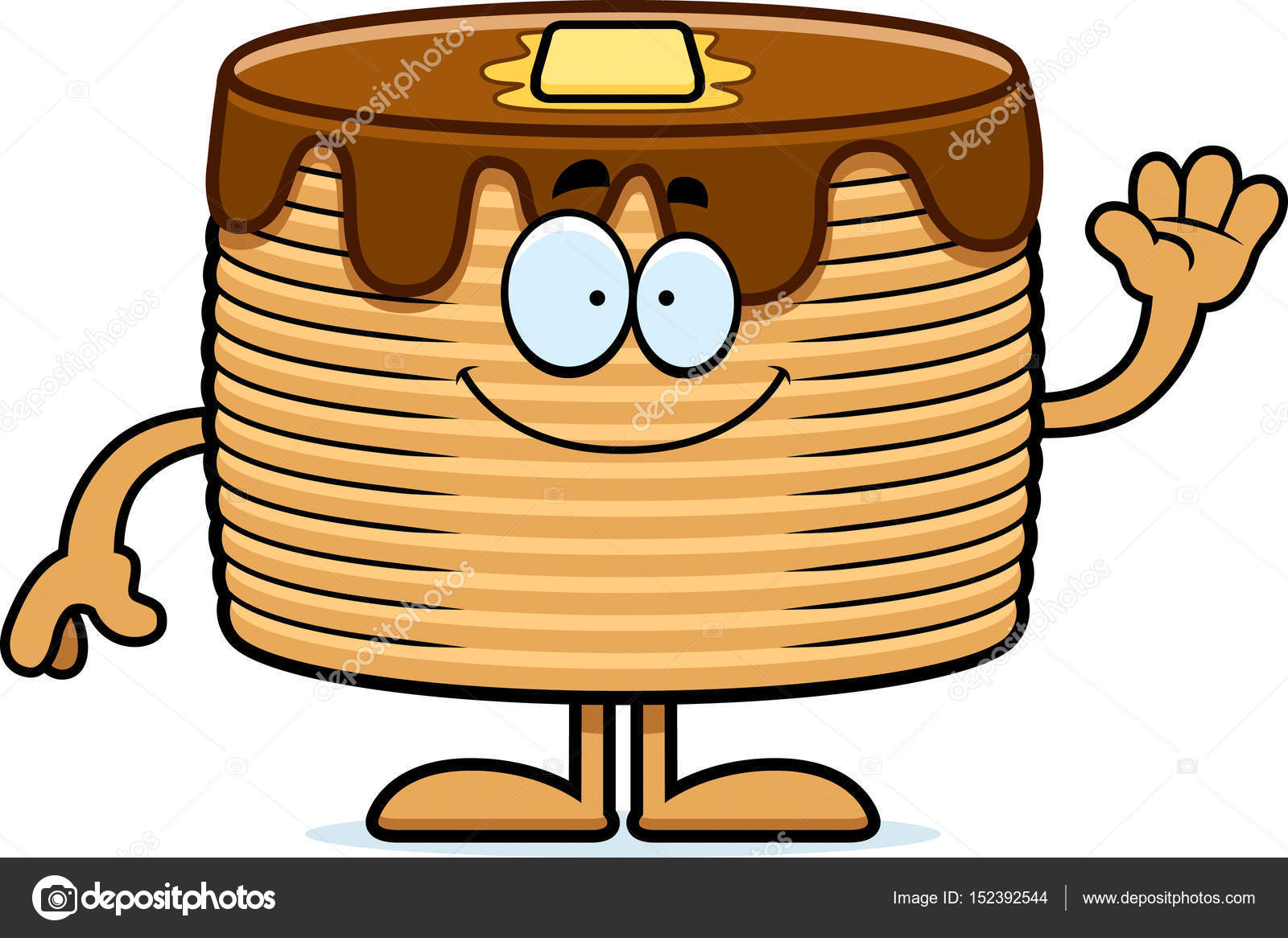 Cartoon Pancakes Waving Stock Vector Image by ©cthoman #152392544