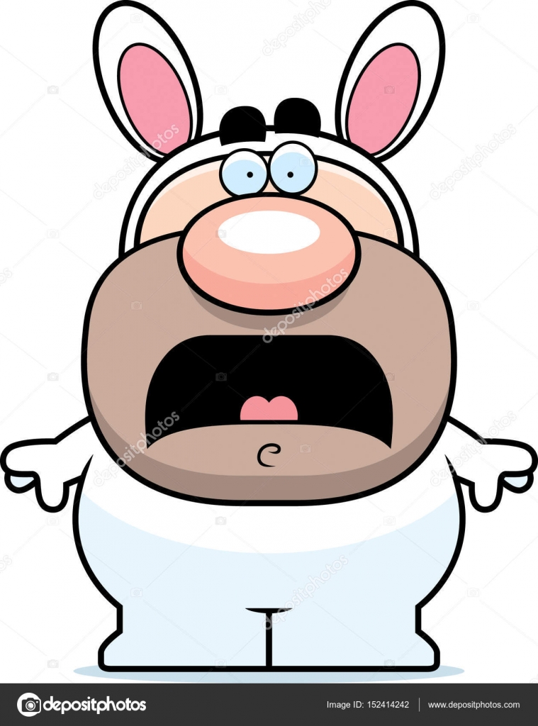 Asustado conejo de Pascua de dibujos animados Vector de stock ...