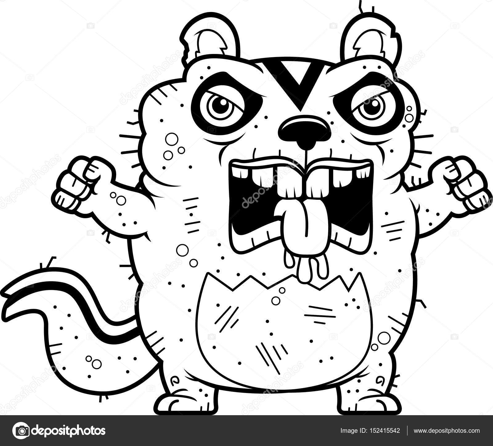 Caricatura enojado ardilla fea Vector de stock por ©cthoman 152415542