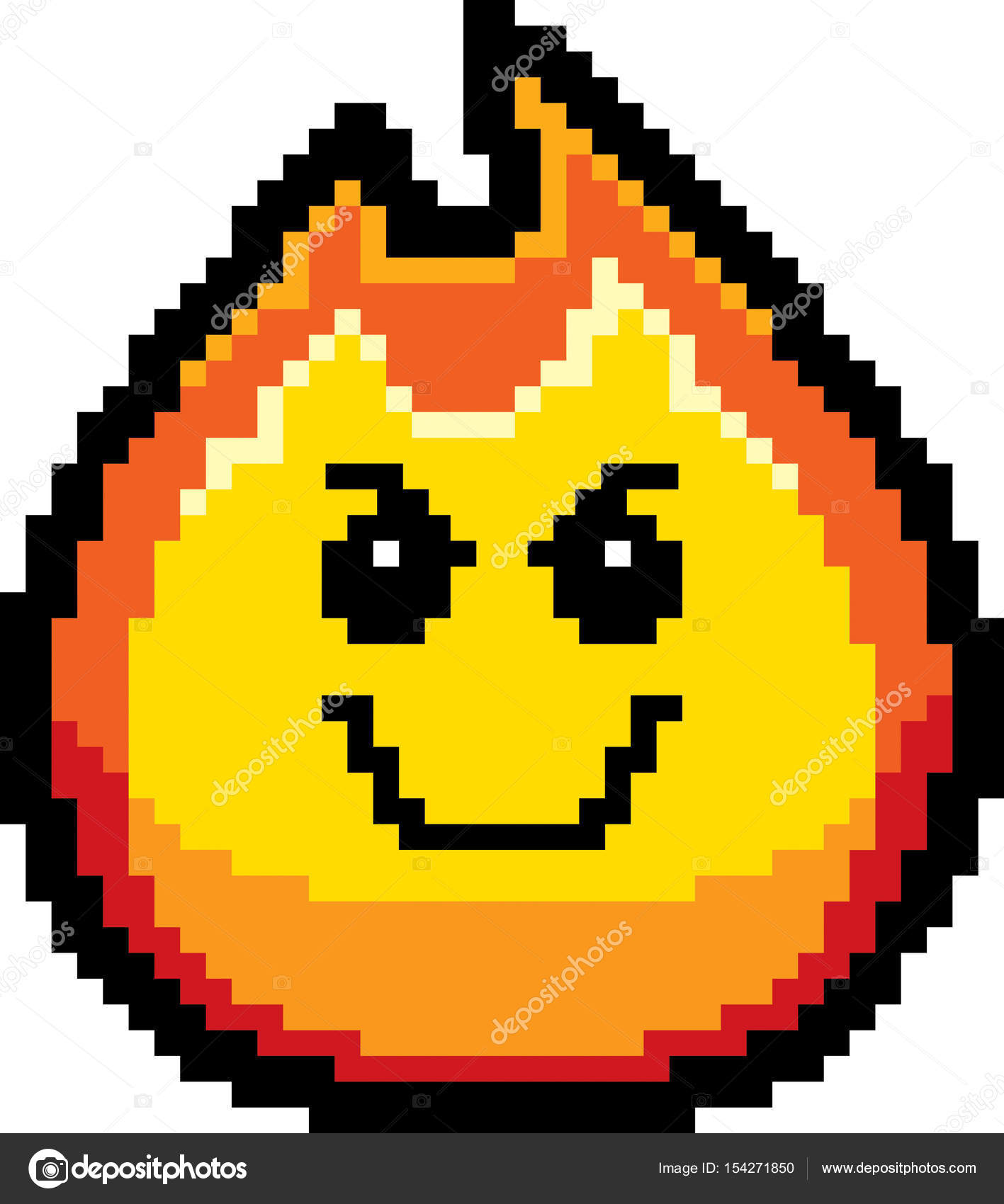 Evil 8-Bit Cartoon Flame Stock Vector by ©cthoman 154271850