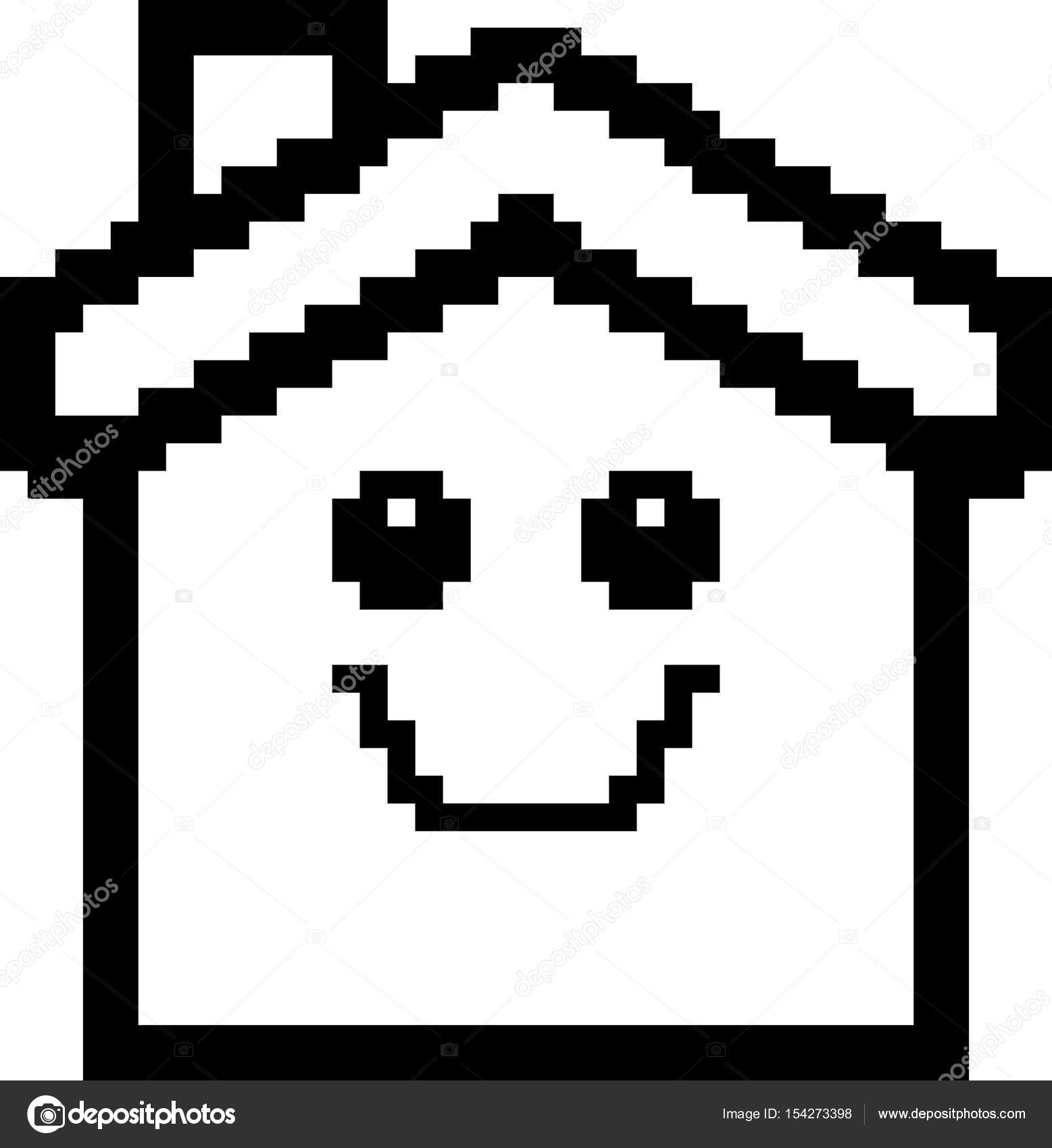 Smiling 8-Bit Cartoon House Stock Vector Image by ©cthoman #154273398