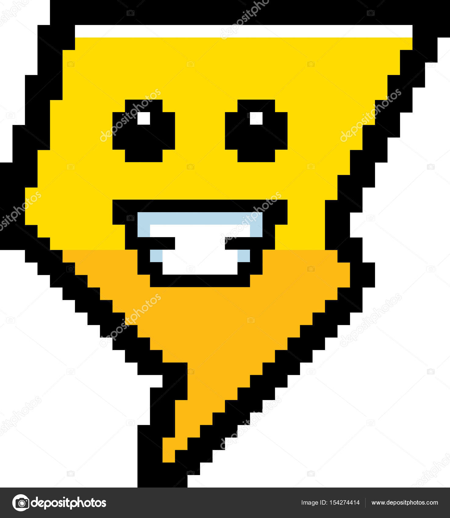 Smiling 8-Bit Cartoon Lightning Stock Vector by ©cthoman 154274414