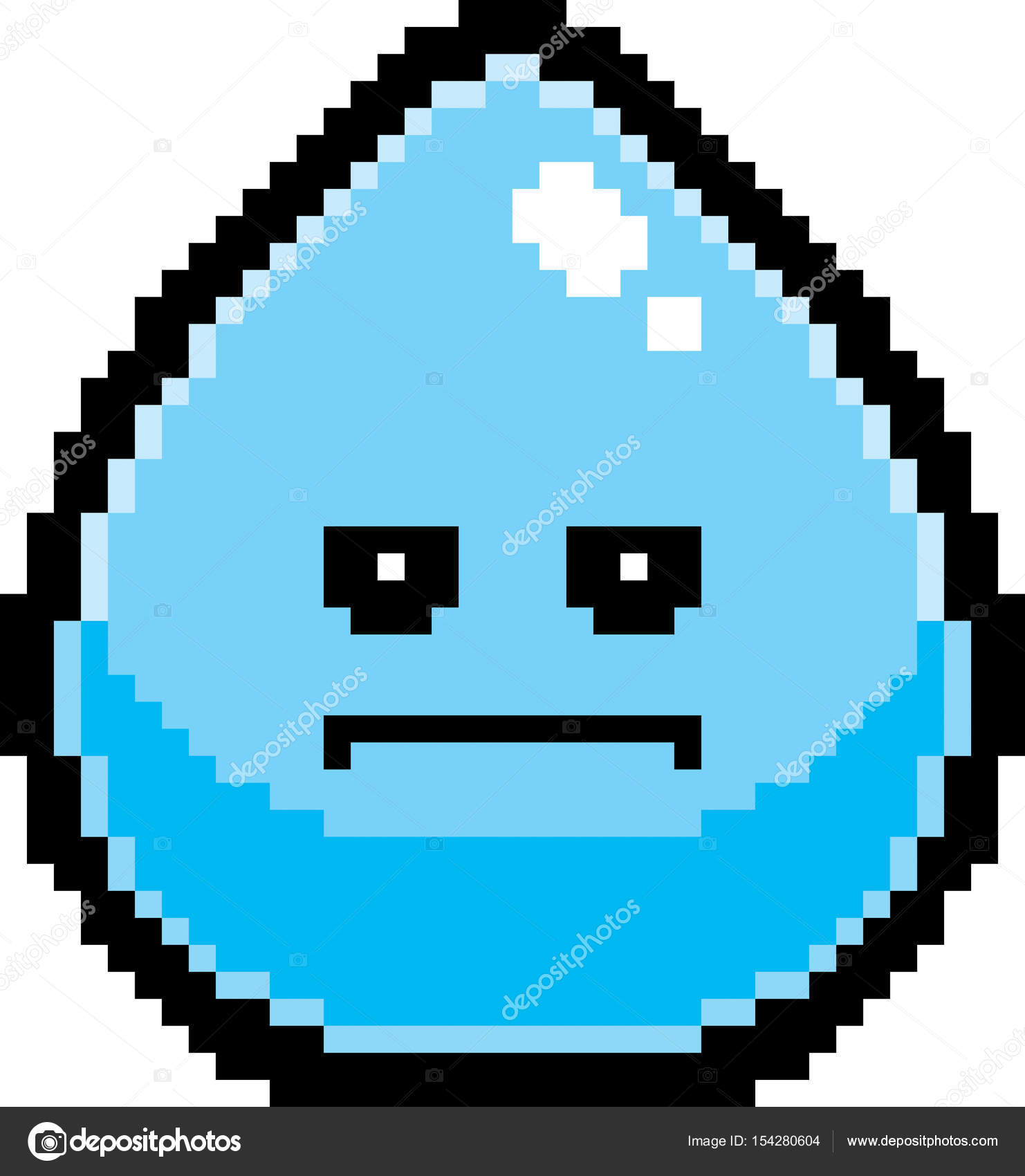 Serious 8-Bit Cartoon Water Stock Vector by ©cthoman 154280604