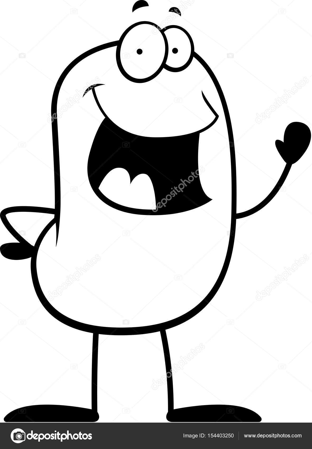 Cartoon Bean Waving Stock Vector by ©cthoman 154403250