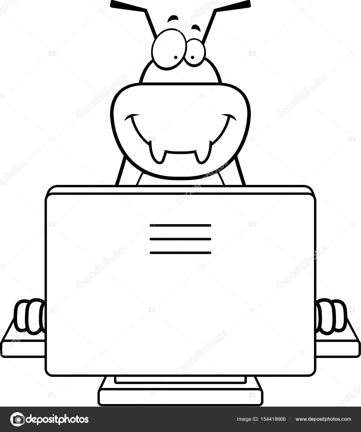 Cartoon Bug Computer Stock Vector Image by ©cthoman #154418666
