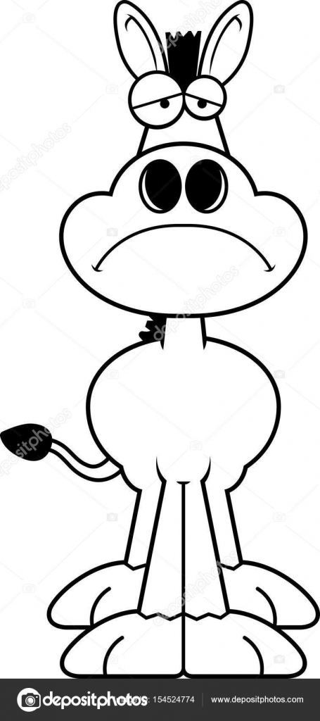 Sad Cartoon Donkey Stock Vector by ©cthoman 154524774