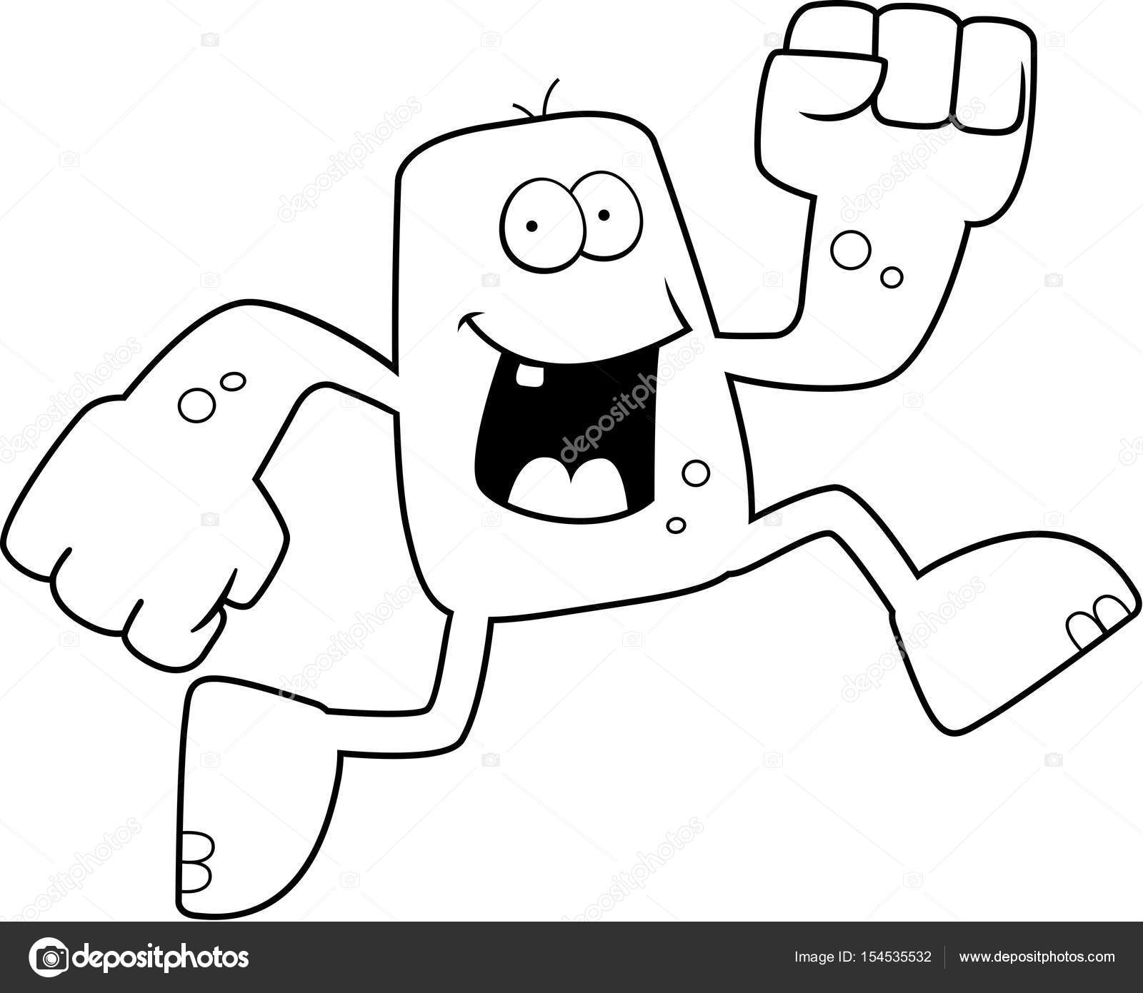 Cartoon Monster Running Stock Vector by ©cthoman 154535532
