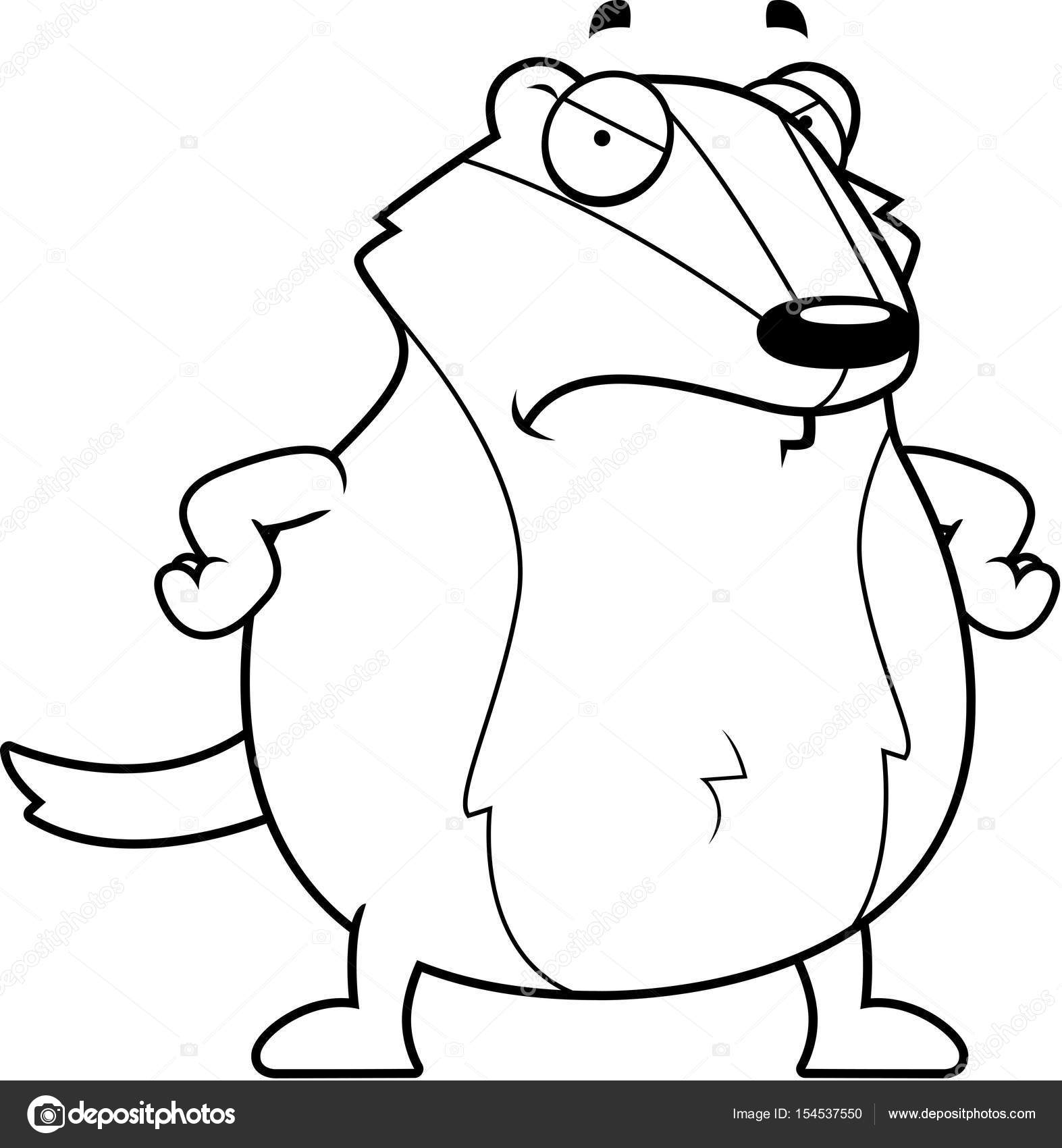 Cartoon Badger Angry Stock Vector by ©cthoman 154537550