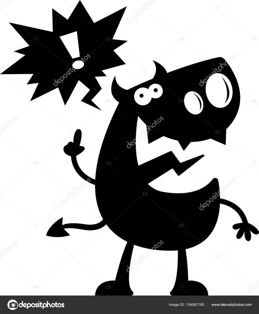 Cartoon Devil Silhouette Talking Stock Vector by ©cthoman 154567180