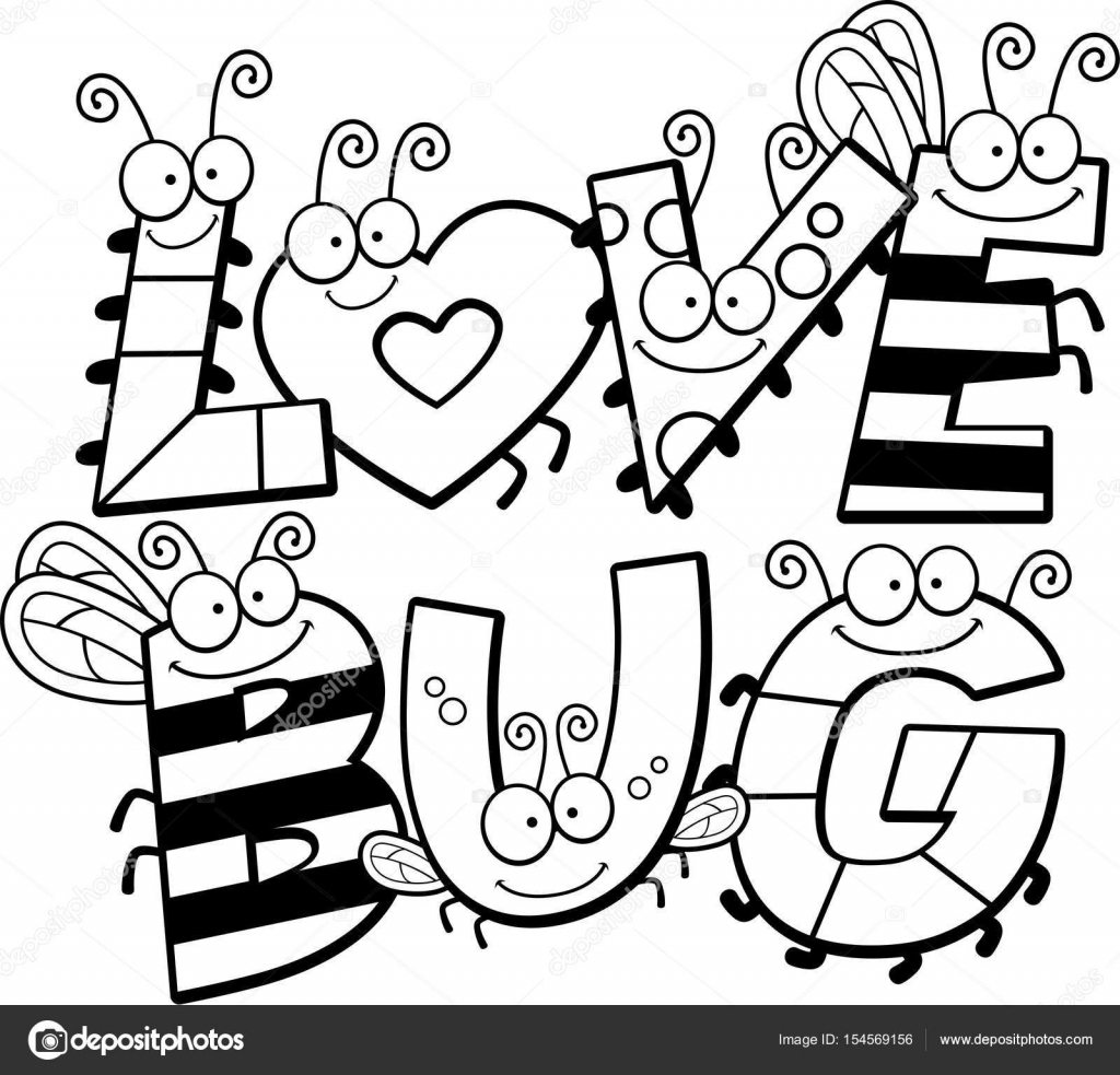 Pictures : love bugs | Cartoon Love Bug Text — Stock Vector © cthoman ...