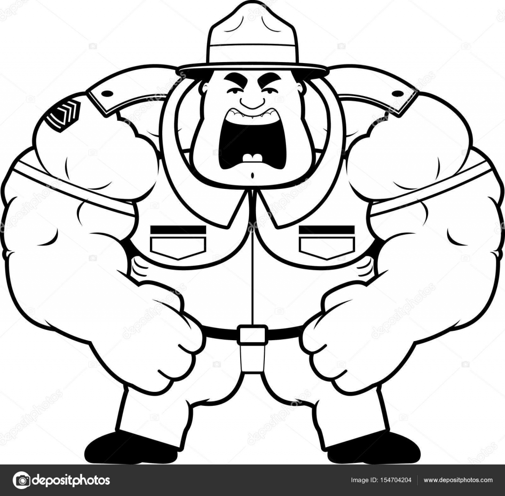 Cartoon Drill Sergeant Yelling Stock Vector Image by ©cthoman #154704204
