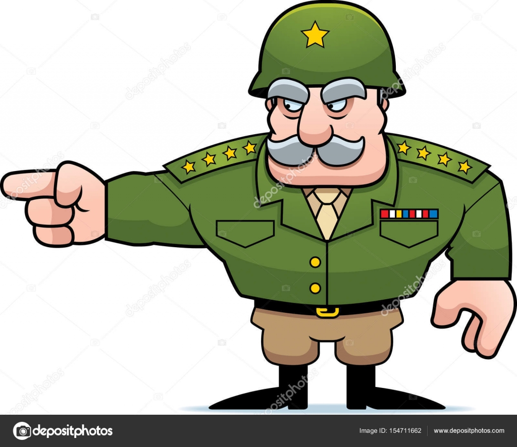 Caricatura militar general señalando Vector de stock por ©cthoman 154711662
