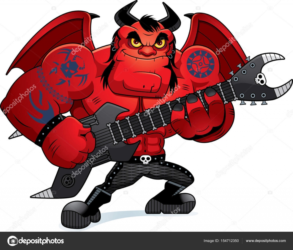 Dibujos animados Heavy Metal Demon vector, gráfico vectorial © cthoman ...