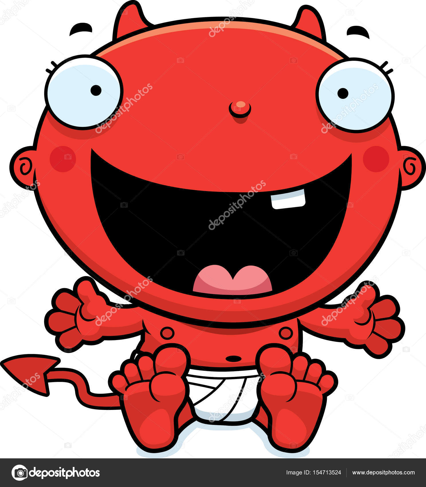 Cartoon Baby Devil Happy Stock Vector Image by ©cthoman #154713524