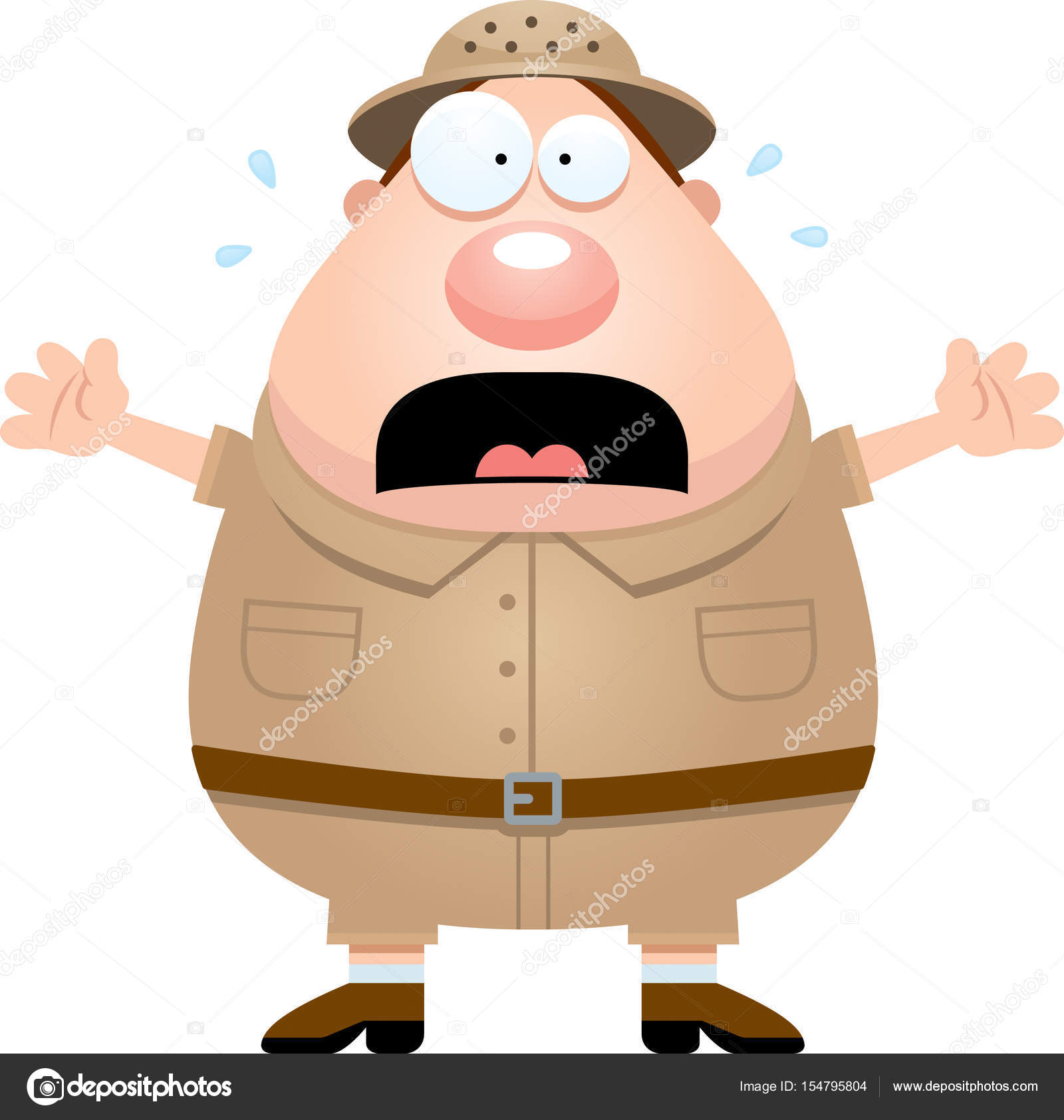 Scared Cartoon Explorer Stock Vector Image by ©cthoman #154795804
