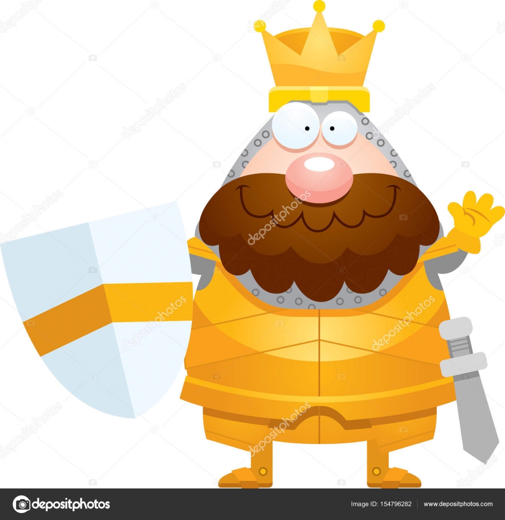 Rey de dibujos animados ondeando Vector de stock por ©cthoman 154796282