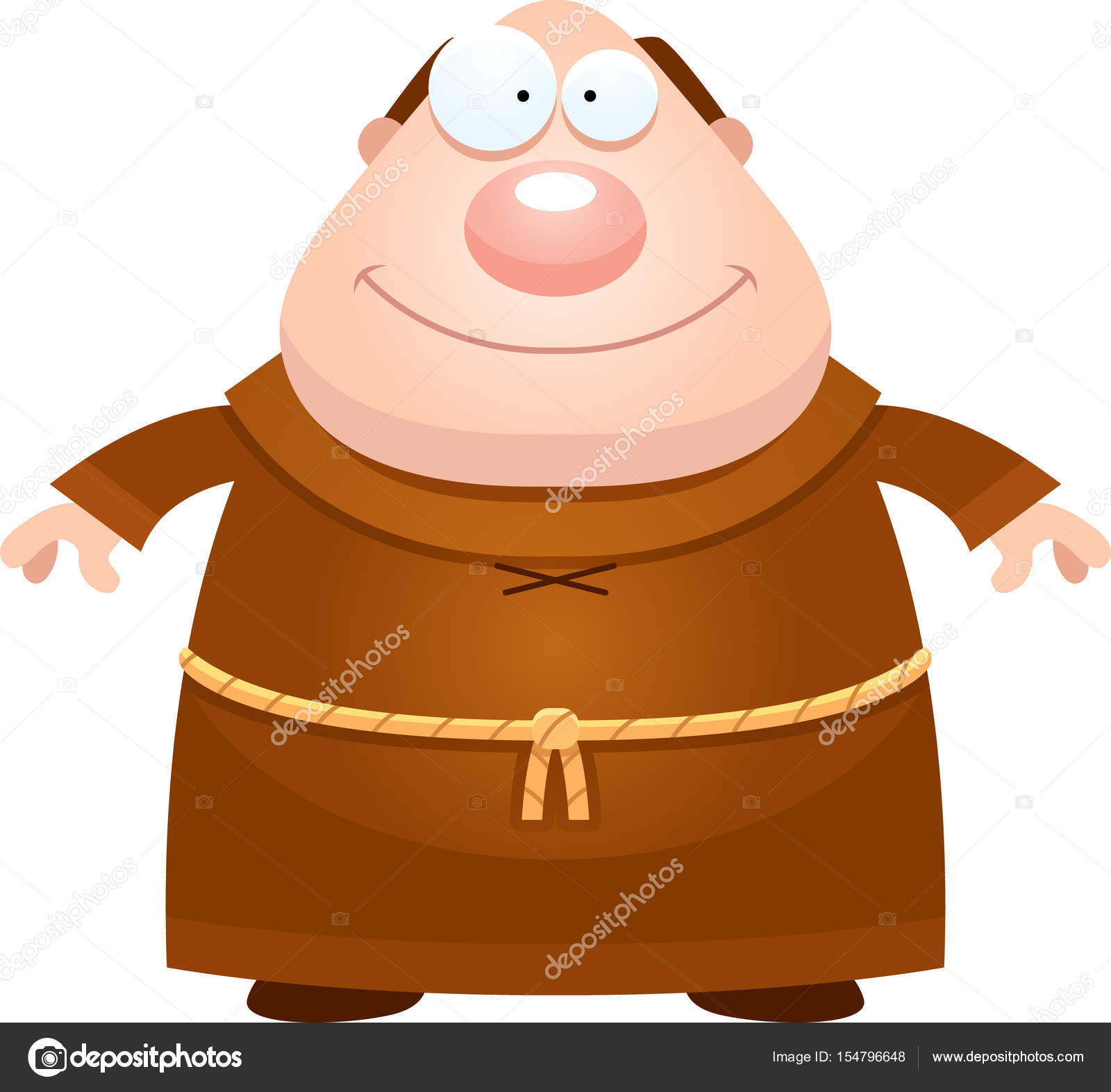 Monje de dibujos animados feliz Stock Vector by ©cthoman 154796648