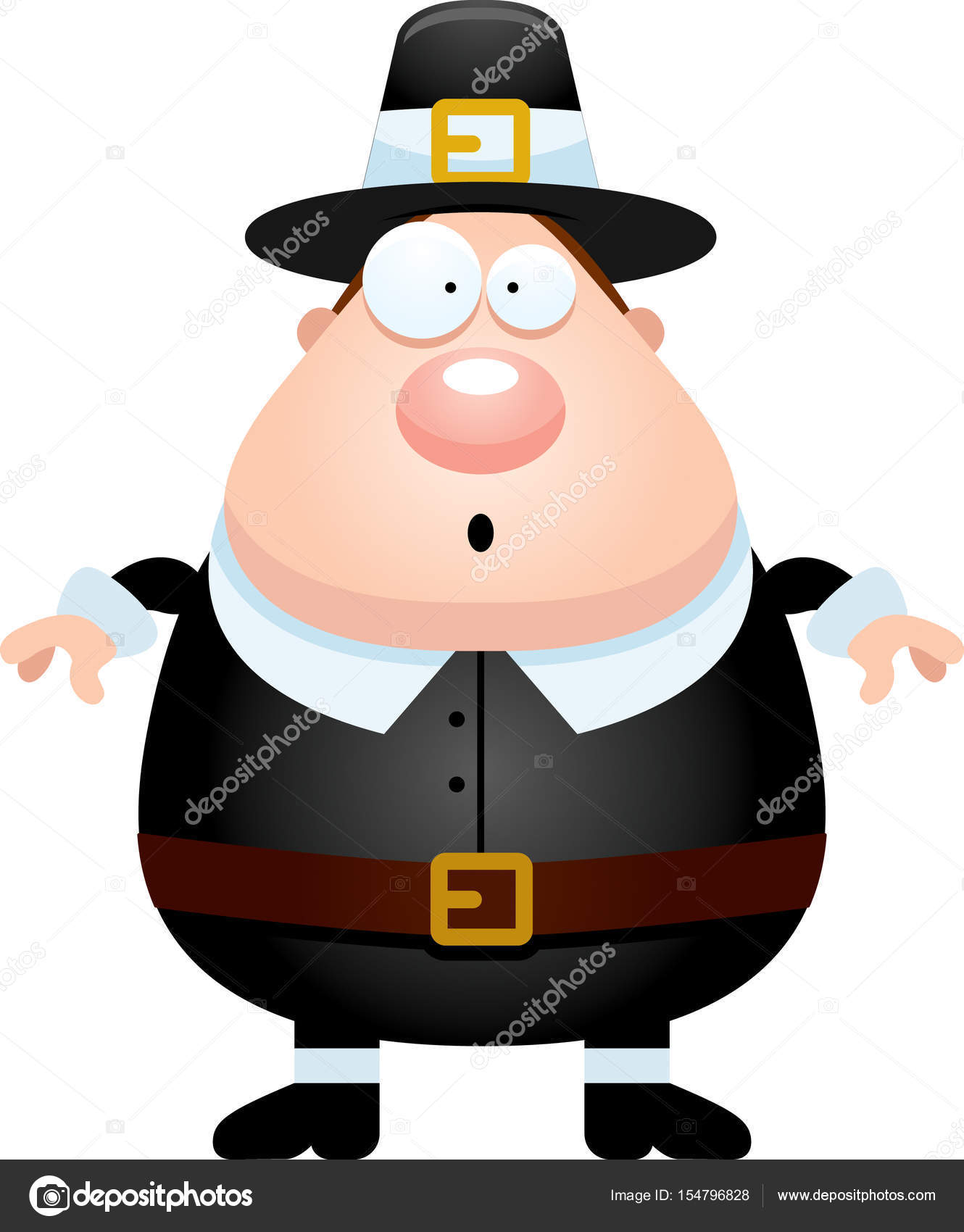 Surprised Cartoon Pilgrim Stock Vector by ©cthoman 154796828