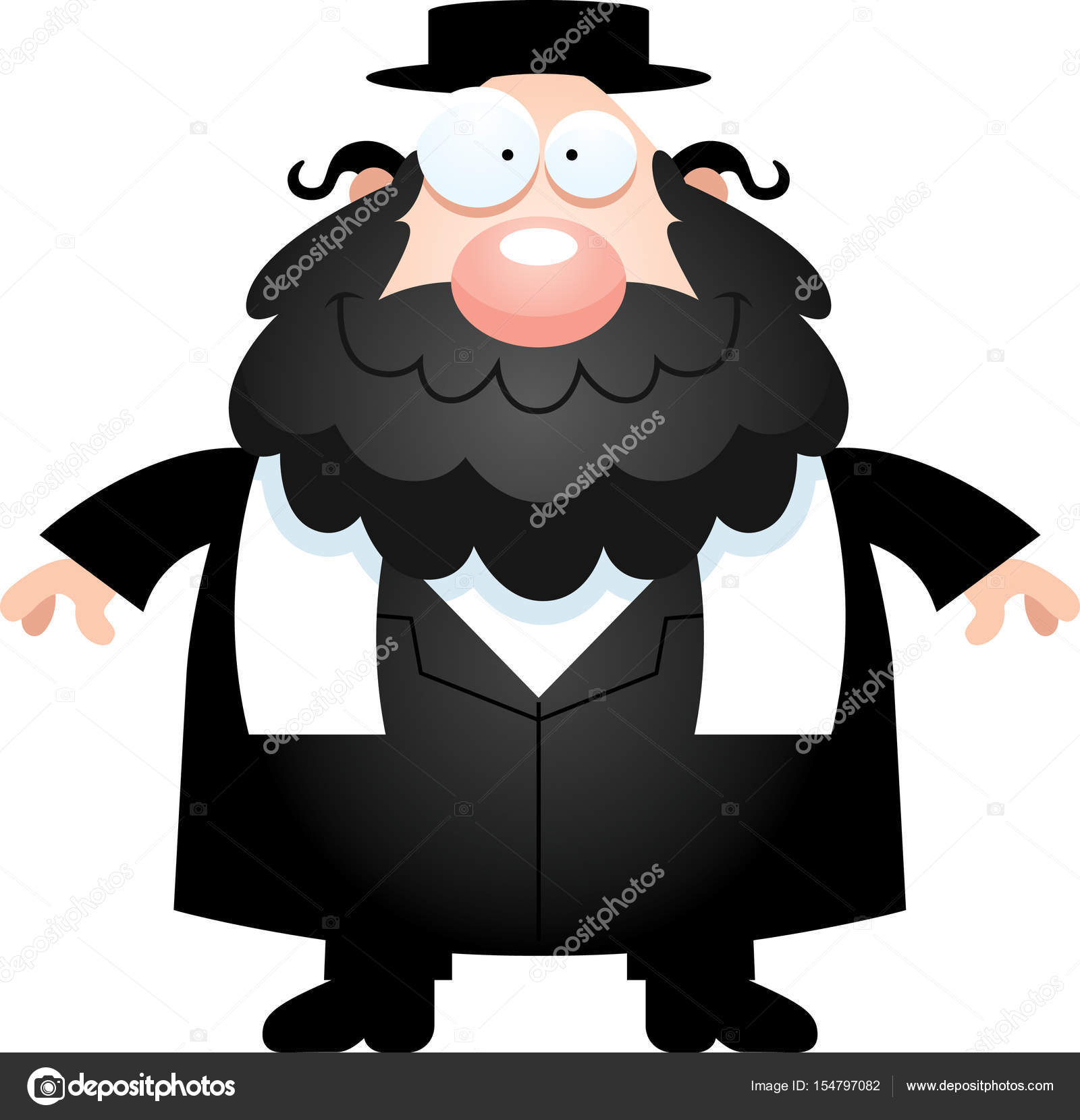 Feliz Rabino de dibujos animados Vector de stock #154797082 de ©cthoman