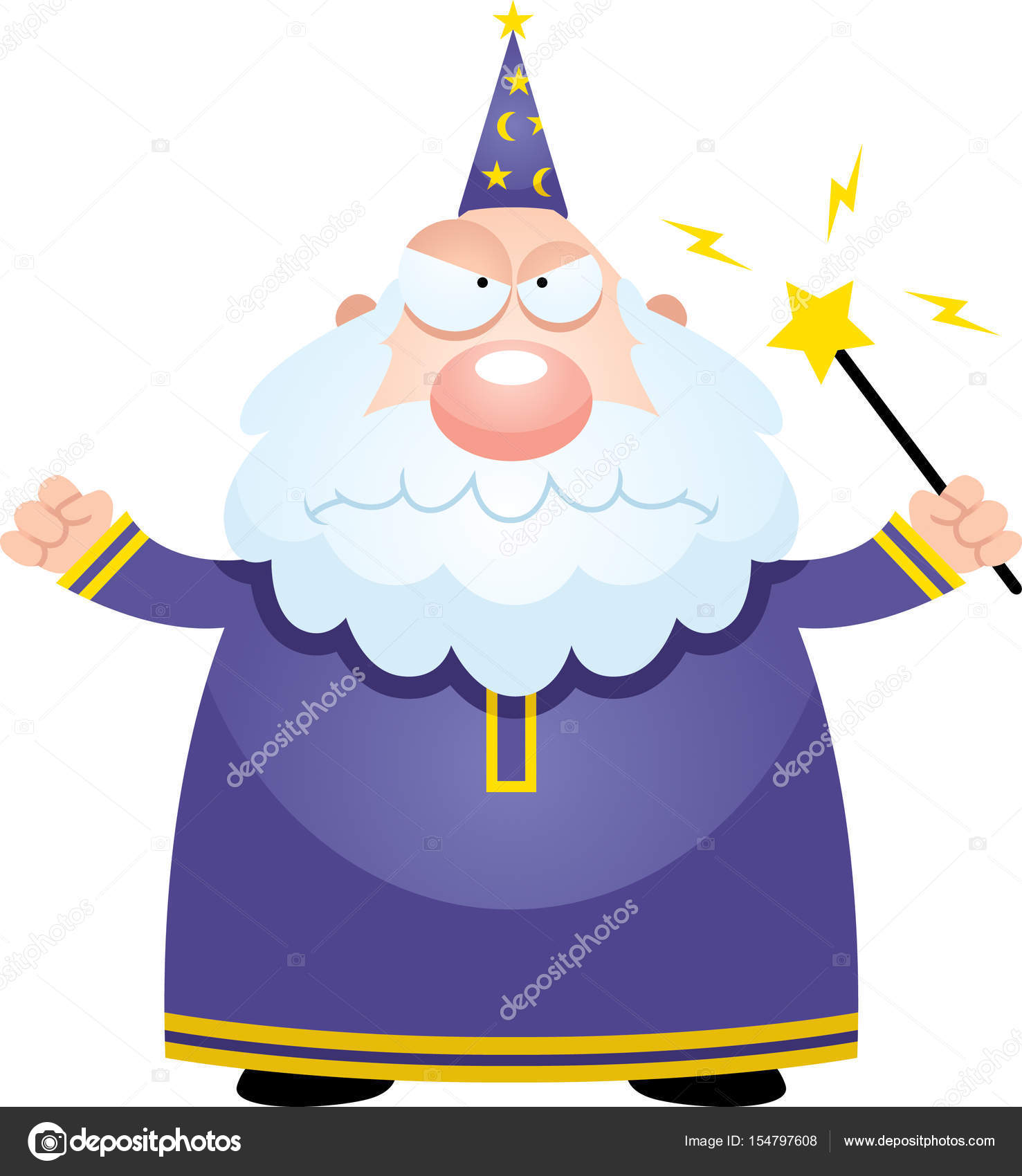 Angry Cartoon Wizard Stock Vector by ©cthoman 154797608
