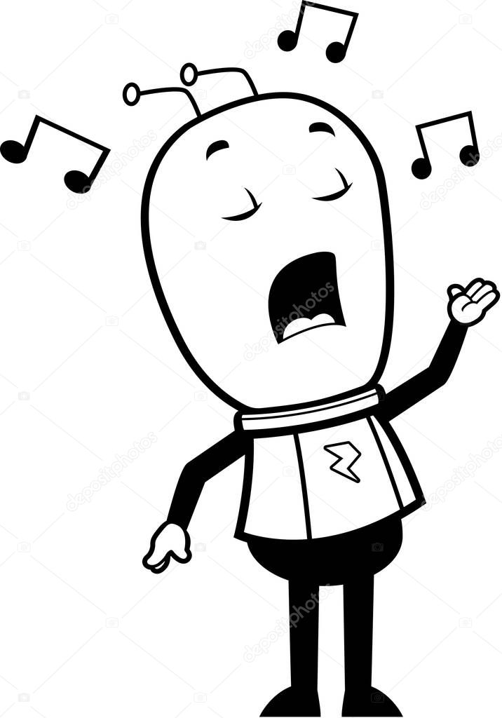 Dibujos animados Alien Singing Vector de stock por ©cthoman 154793352