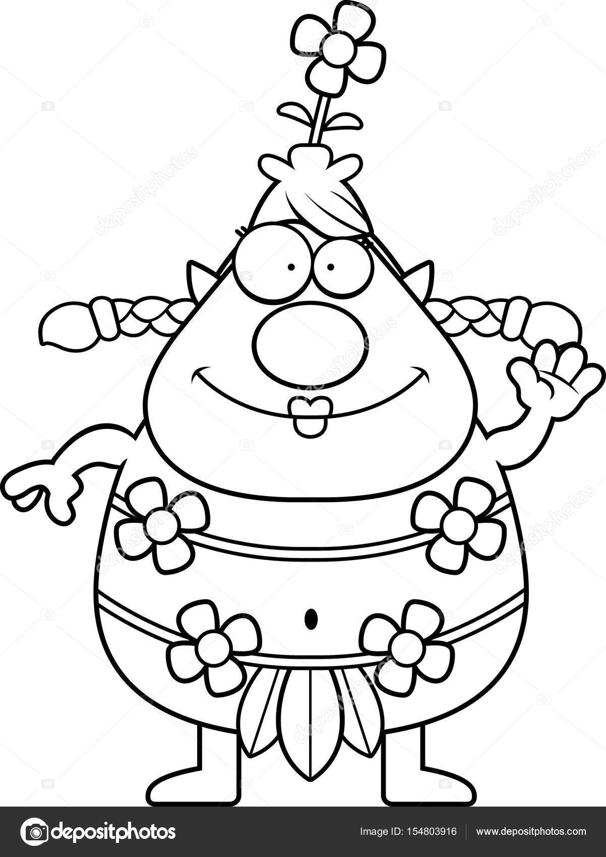 Cartoon Forest Sprite Waving Stock Vector by ©cthoman 154803916