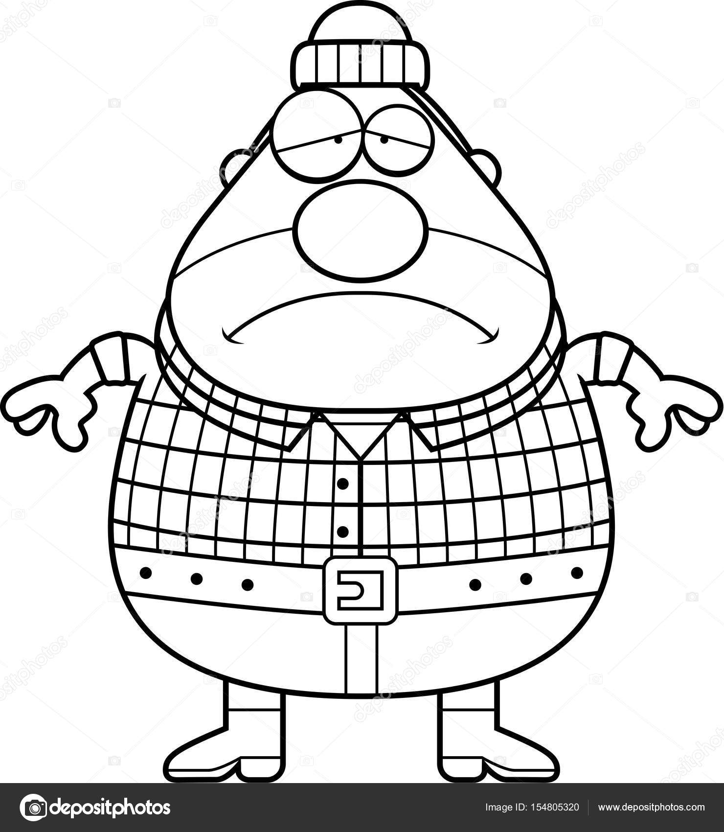 Sad Cartoon Lumberjack Stock Vector by ©cthoman 154805320