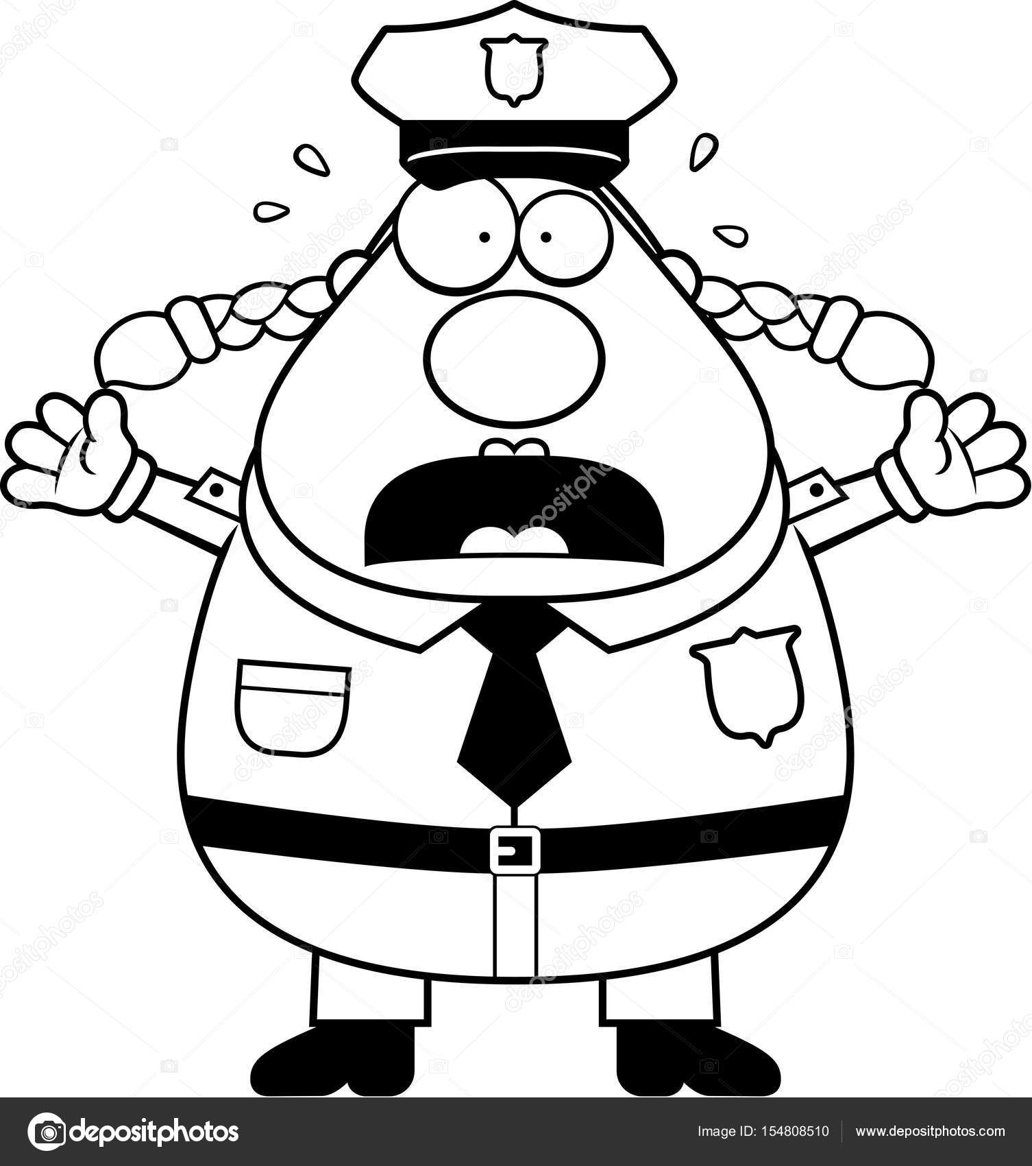 Scared Police Woman Stock Vector by ©cthoman 154808510