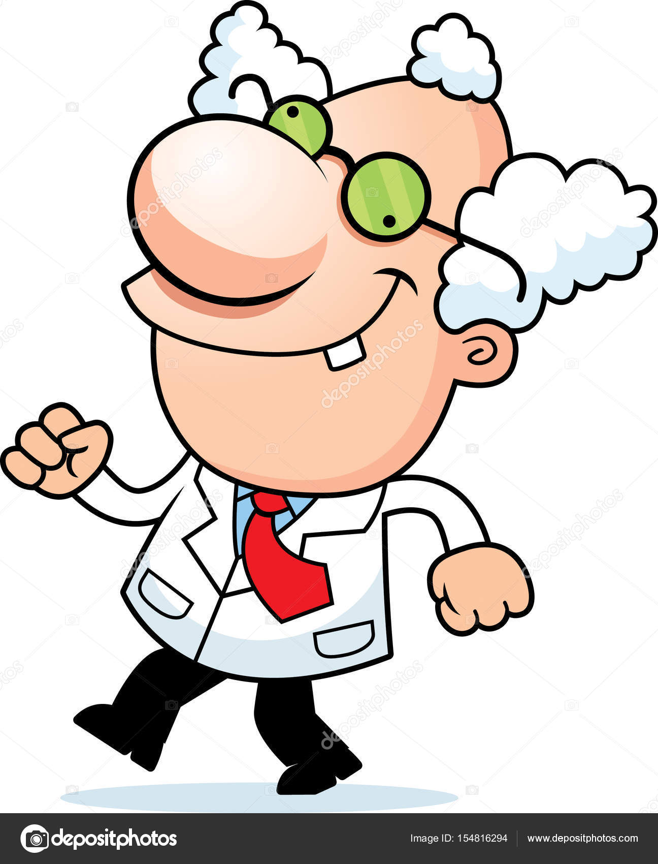 Cartoon Mad Scientist Walking Stock Vector Image by ©cthoman #154816294
