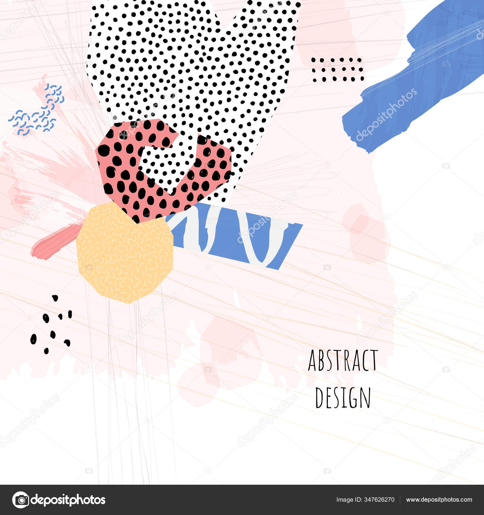 Abstract colorful collage background. Wallpaper hand drawn design ...