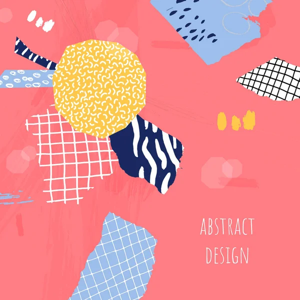 Abstract colorful collage background. Wallpaper hand drawn design ...