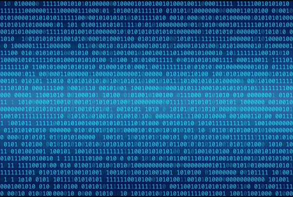 3D illustration. Abstract blue background, Technology. Binary Computer ...