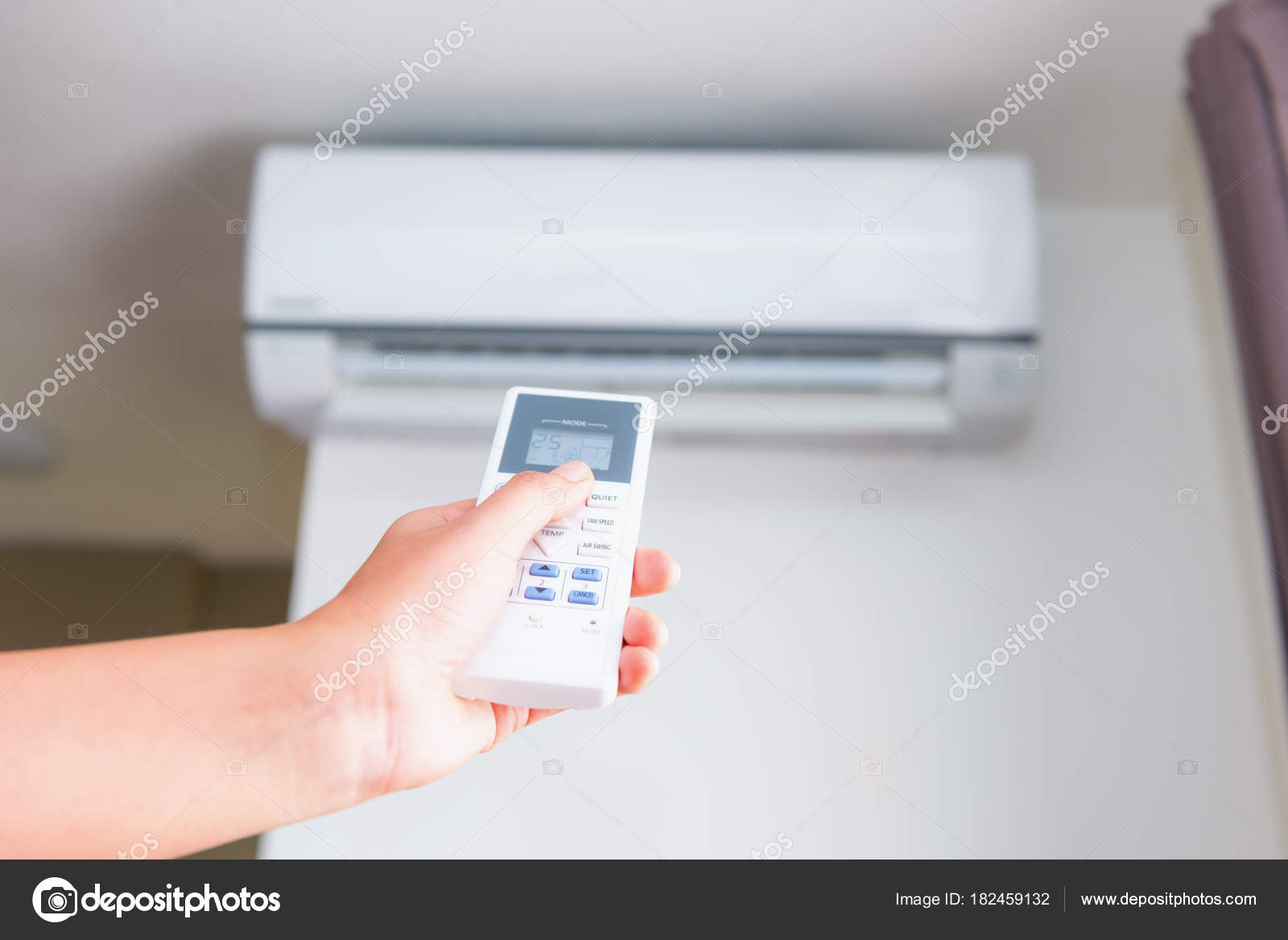 Split type air conditioner and remote controller Stock Photo by ©K.D.P ...