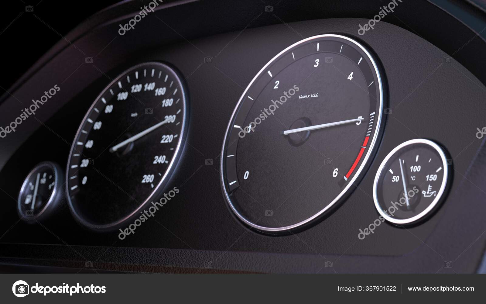 3d render Car speedometer picking up speed — Stock Photo © davstudio ...