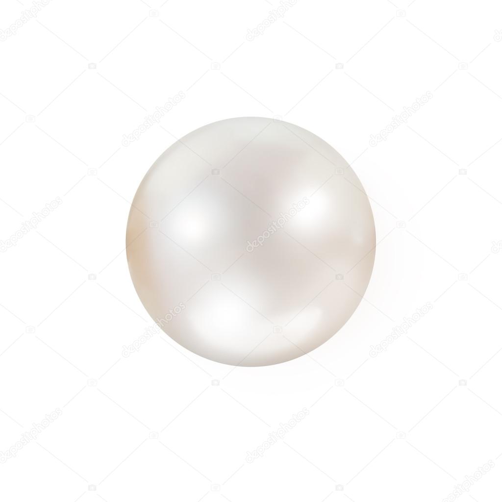 Shimmering white natural pearl isolated on white background Stock Photo ...
