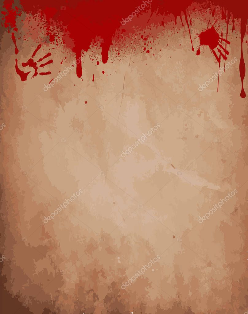 Background: bloody paper | Old paper background with dripping blood ...