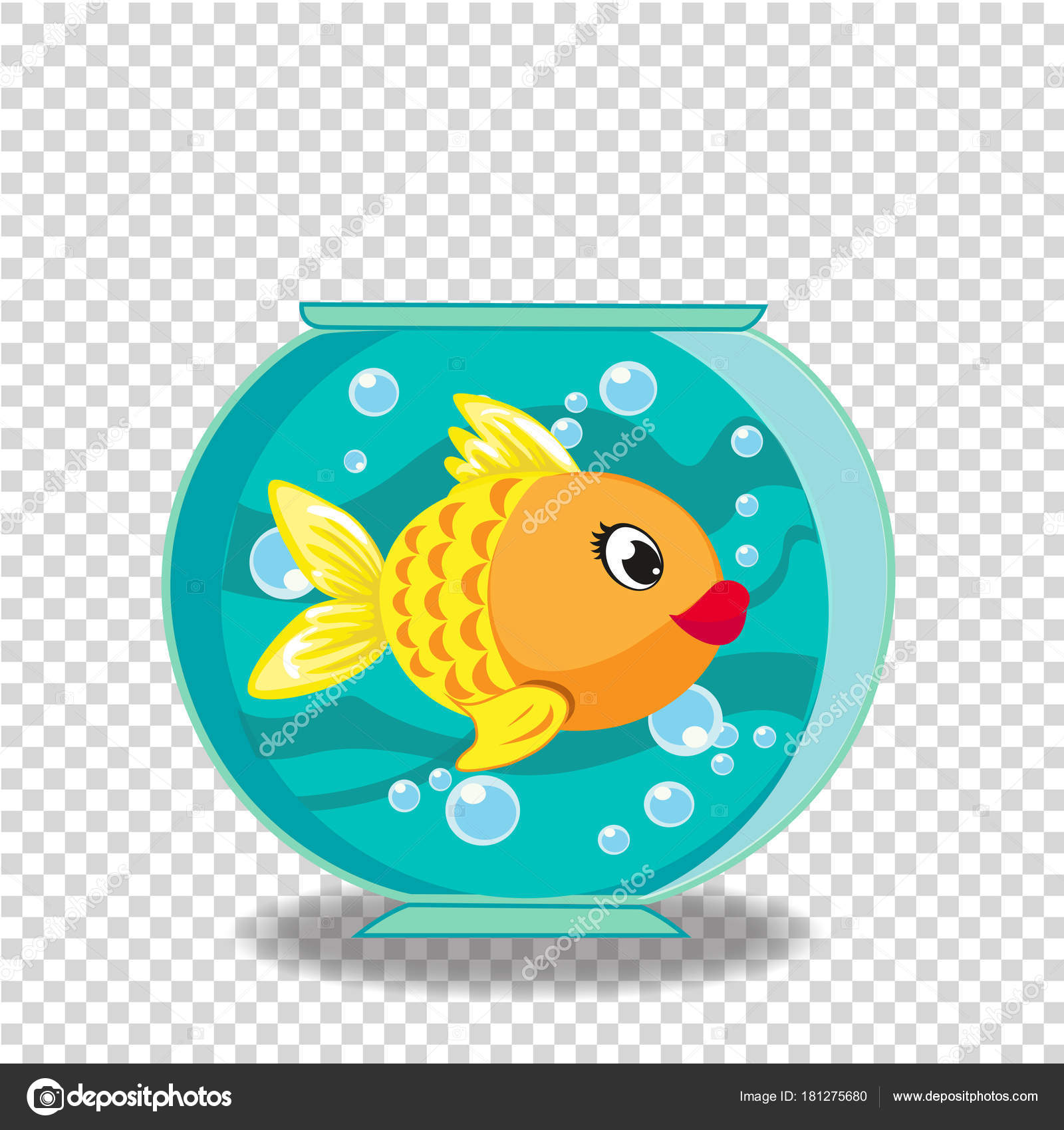 Cute Fish Bowl Clipart