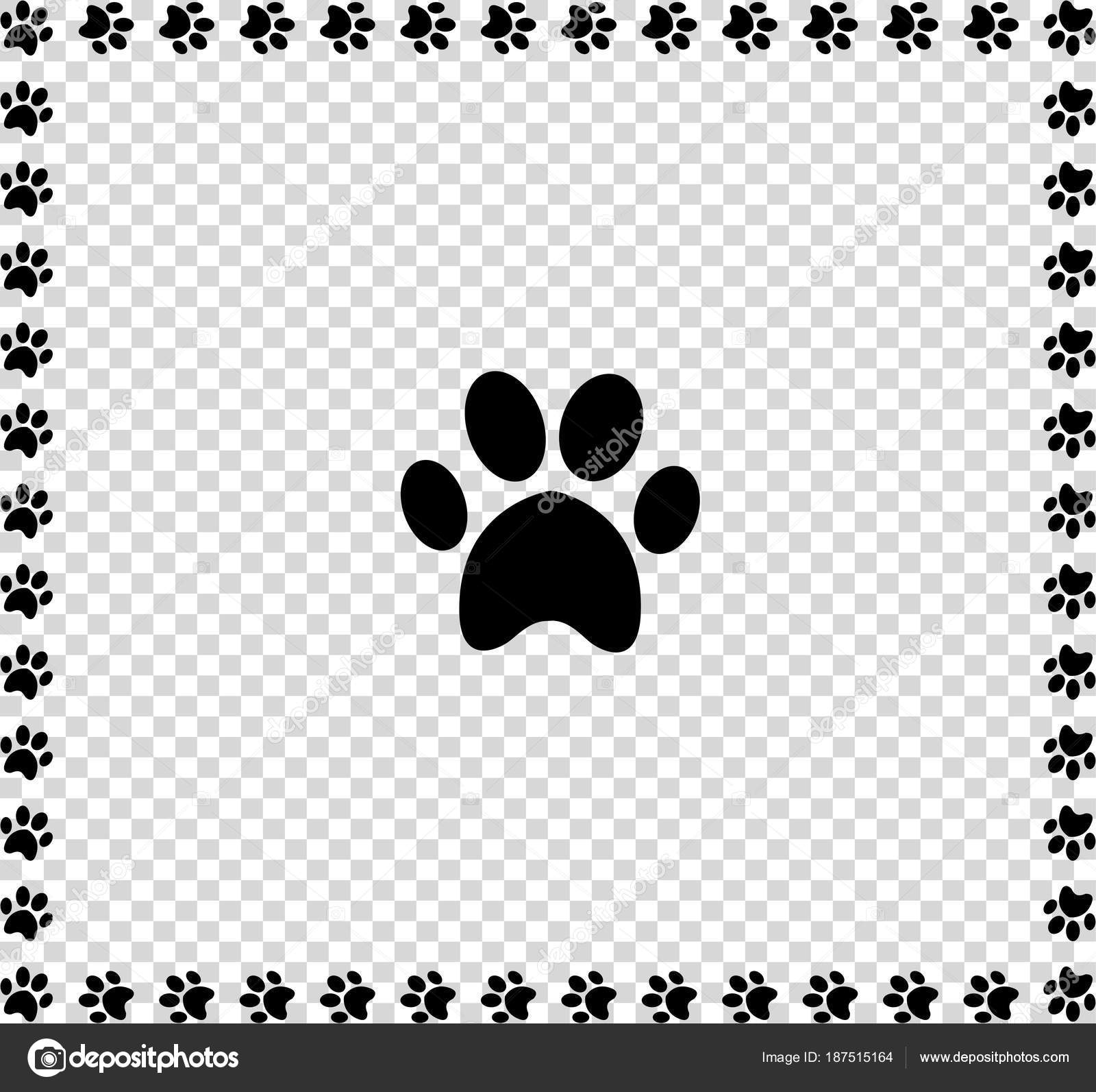 Clip Art Con Borde De Huella De Pata Azul