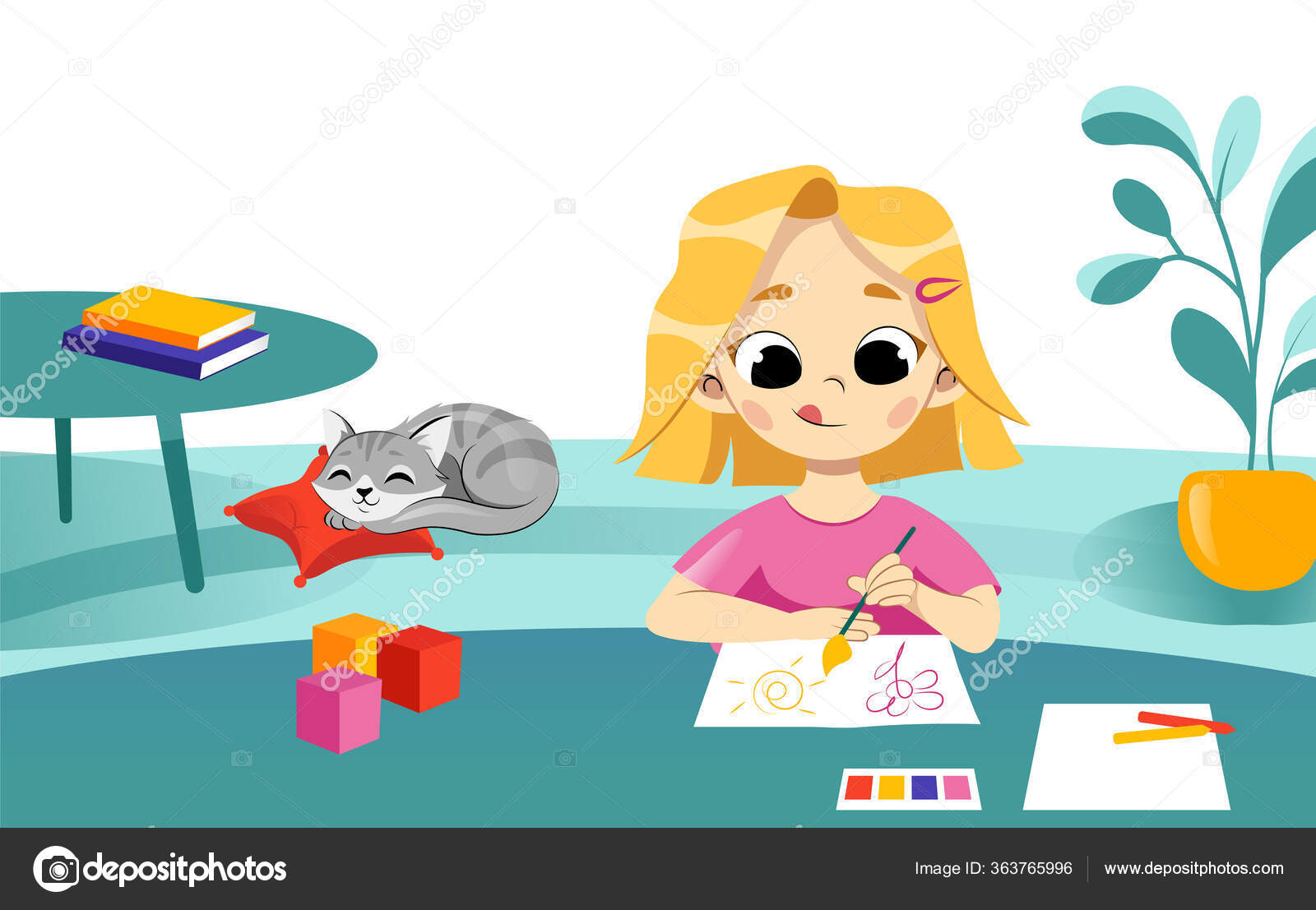 Homework Animated Girl