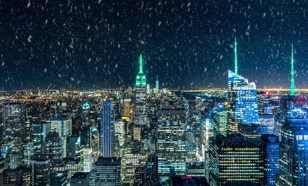 New York City Winter Skyline Wallpaper