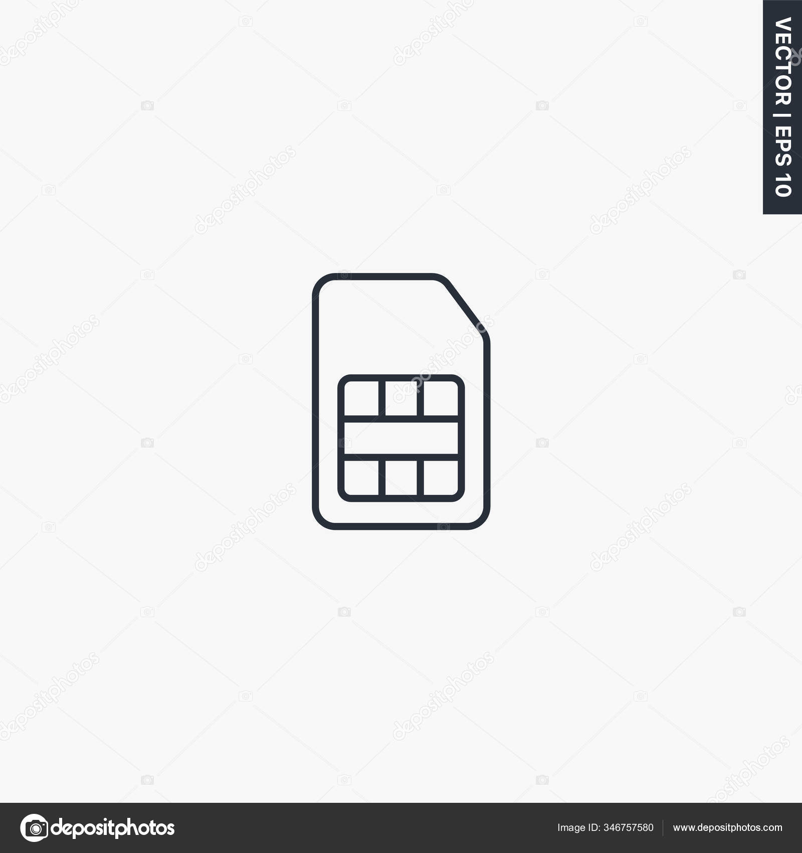 Sim Card Linear Style Sign Mobile Concept Web Design Symbol Stock ...