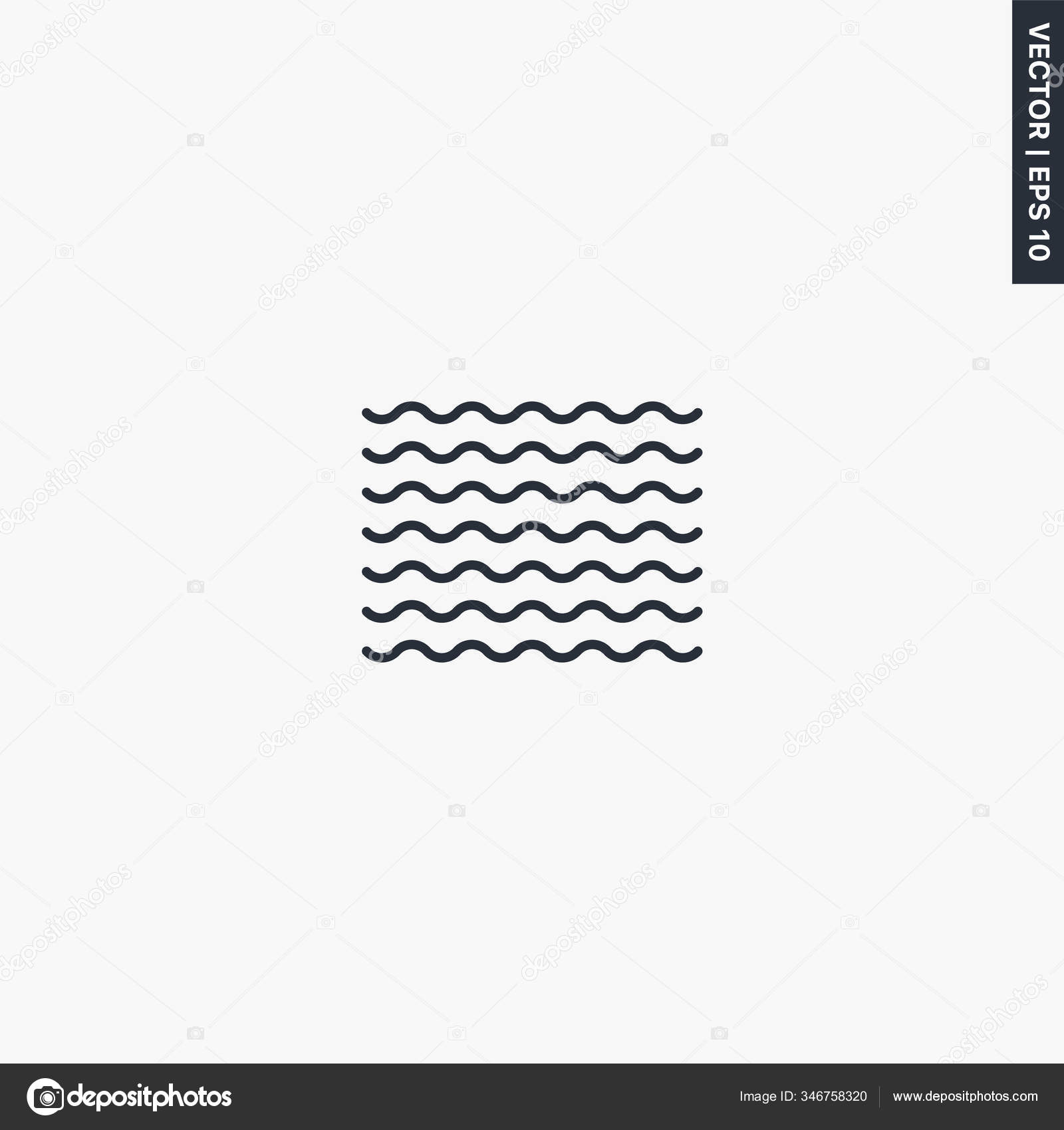 Waves Linear Style Sign Mobile Concept Web Design Symbol Logo Stock ...