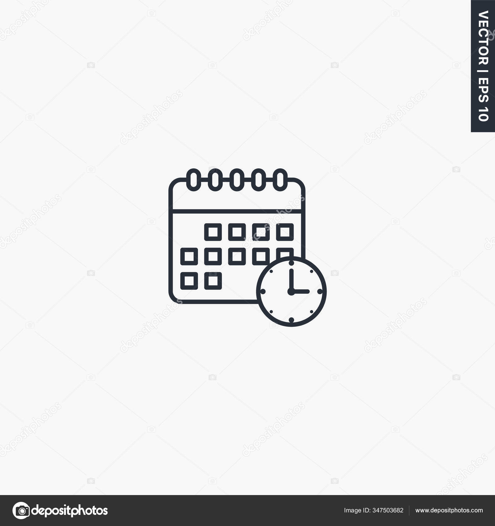 Scheduled Calendar Linear Style Sign Mobile Concept Web Design Symbol ...