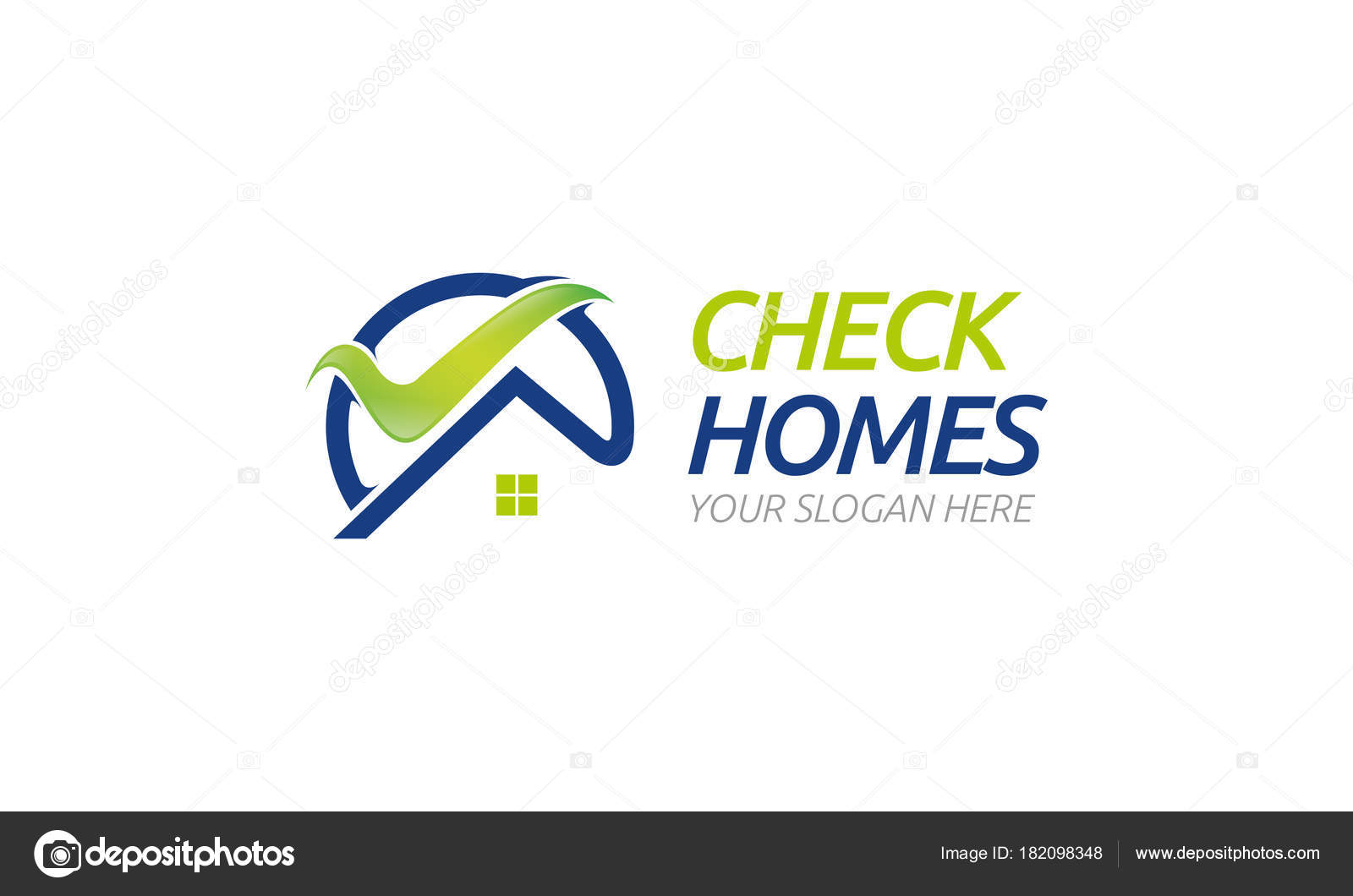 Comprobar Inicio Logo Plantilla Vector de stock por ©ft-studio 182098348