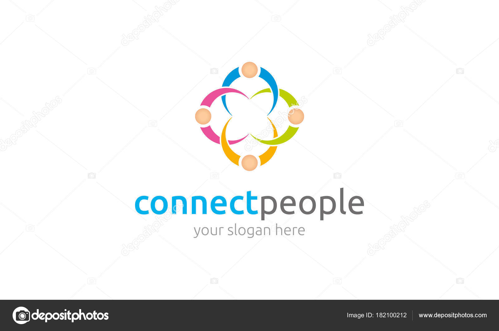 Connect People Logo Template Stock Vector Image by ©ft-studio #182100212