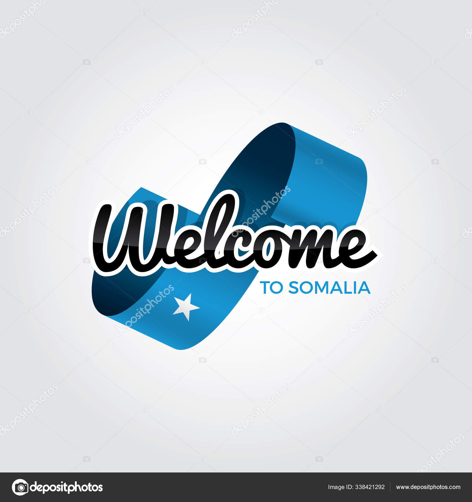 Welcome Somalia Symbol Flag Simple Modern Logo White Background Vector ...