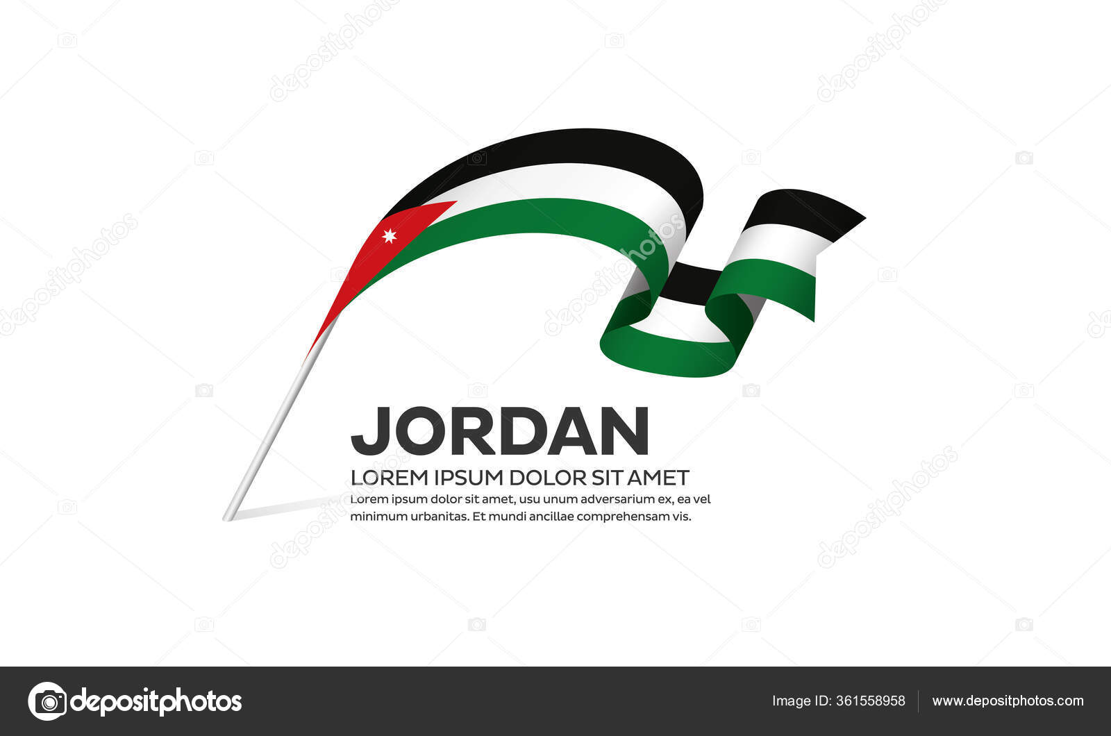 Jordan Flag Vector Illustration White Background Stock Vector Image by ...