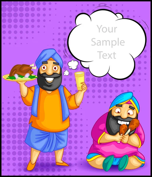 Cartoon Style Punjabi Character Illustration Stock Vector Image by ...