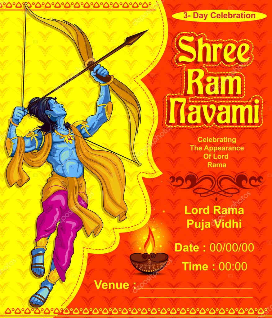 illust for lord ram navami festival poster 2024