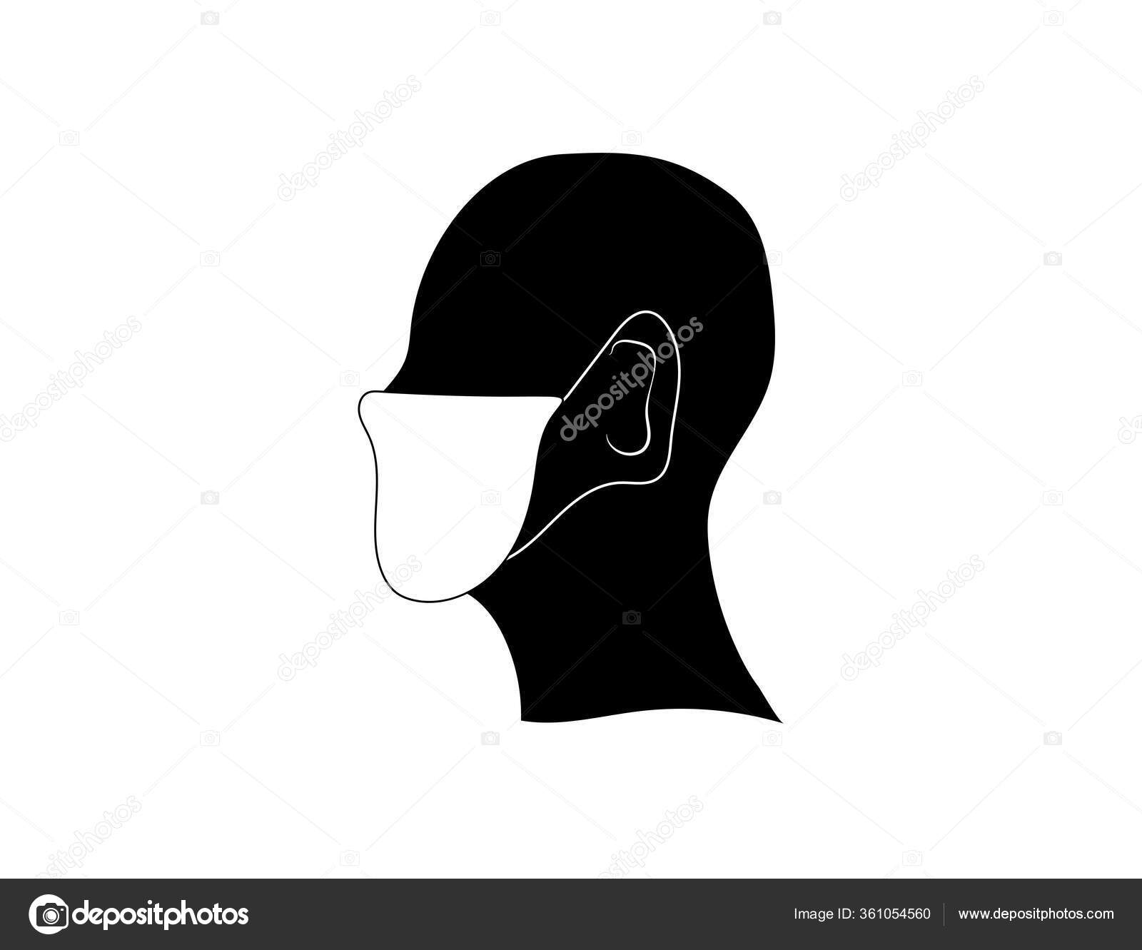 Vector Illustration Masked Man Head Icon Medicine Stock Vector Image by ...